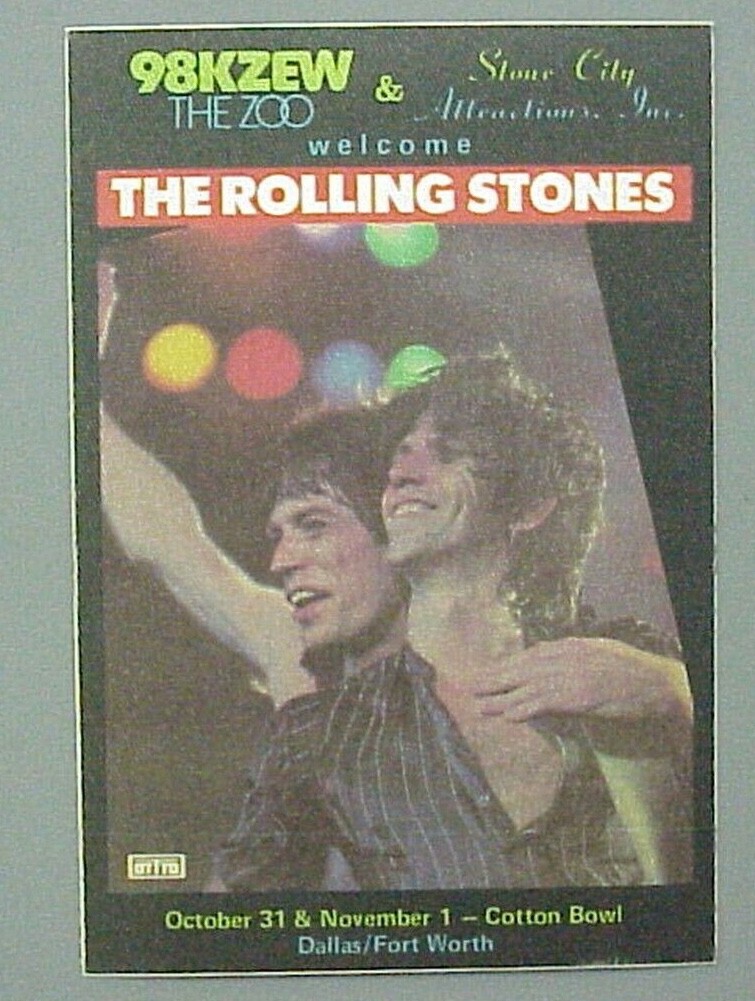Rolling Stones satin sticker radio patch KZEW Dallas, Texas 1981! | eBay