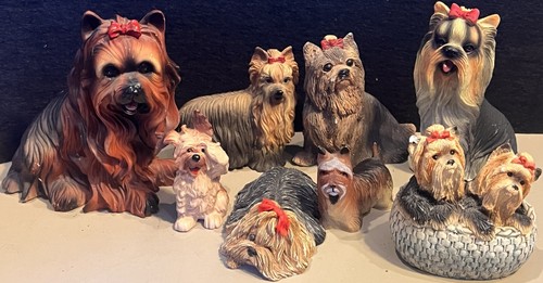 8 Vintage Yorkshire Terrier Yorkie Dog Ceramic Figures Adorable ...