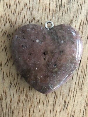 Pink Black Rhodochrosite Rhodonite Heart Gemstone Pendant HandCrafted ...