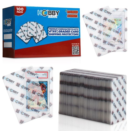 Hobby Armor Plastic Graded Trading Card Shipping Protectors 4"x6" - 100 ...