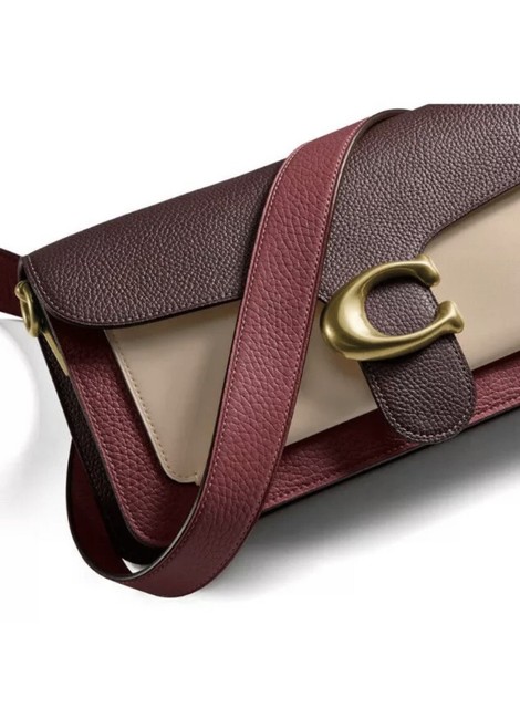 Coach 76105 Tabby Colorblock Leather Shoulder Bag 26 Purse Wine Multi ...