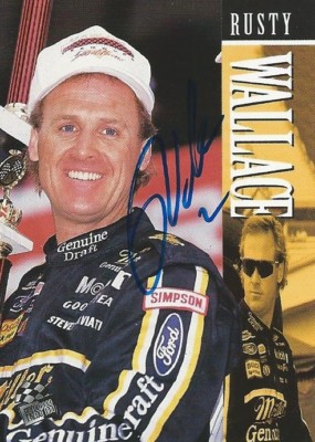 RUSTY WALLACE AUTOGRAPHED 1995 PRESS PASS RACING NASCAR PHOTO TRADING ...