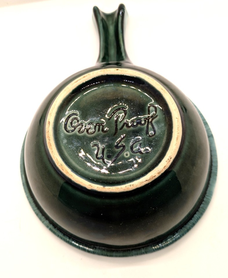 Hull 1960's oven proof USA green drip soup individual casserole | eBay