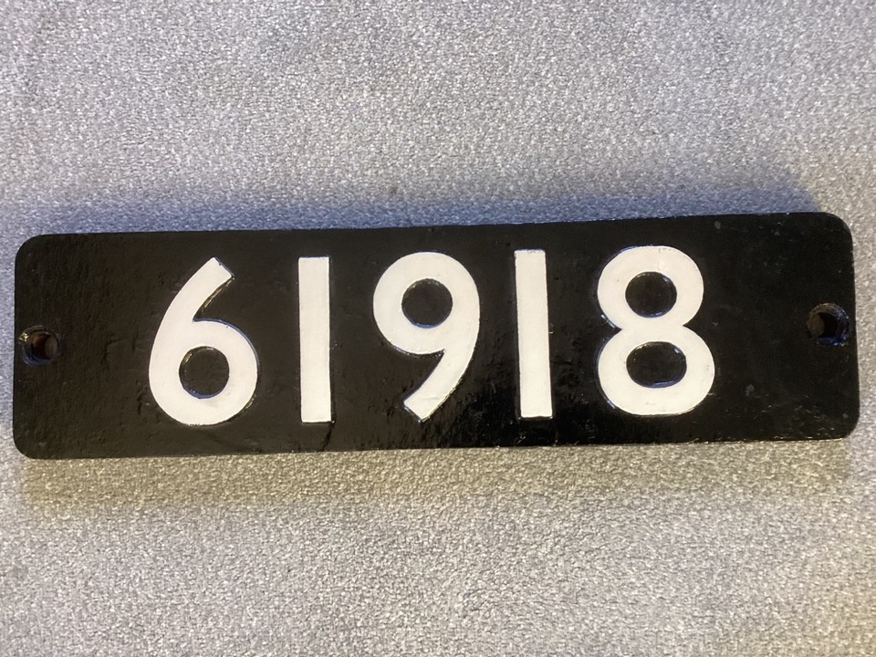 Original Genuine SMOKEBOX Number Plate from K3 Steam Locomotive 61918 ...