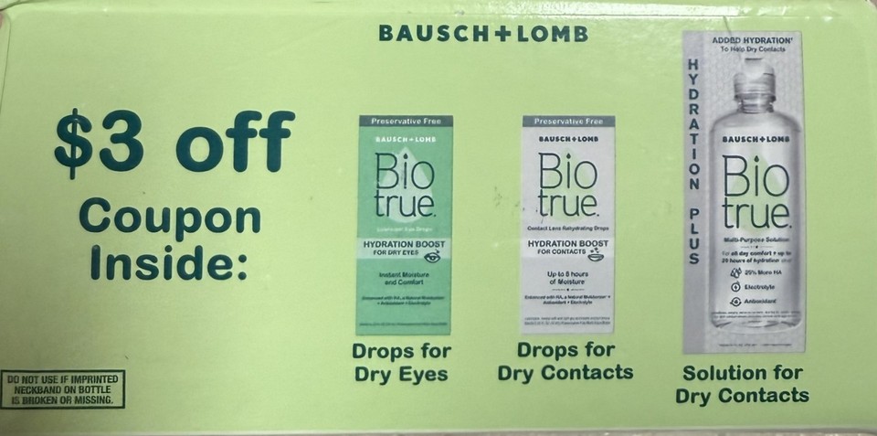 Bio-true Contact Multi-Purpose Solution with Lens Case, 2-Pack Exp 05/ ...