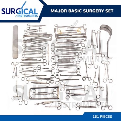 Major Basic Surgery 161 Pcs Set Surgical Instrument Stainless steel ...