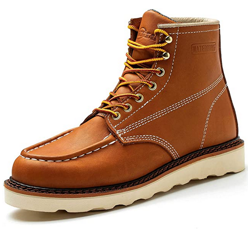 Work Boot Men's 6" Soft Toe Wedge Boots for Construction Lightweight ...