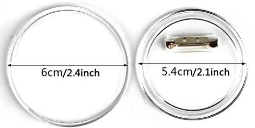 BUYGOO 50Pcs 2.4 inch Acrylic Design Button Badge Clear Button Pin ...