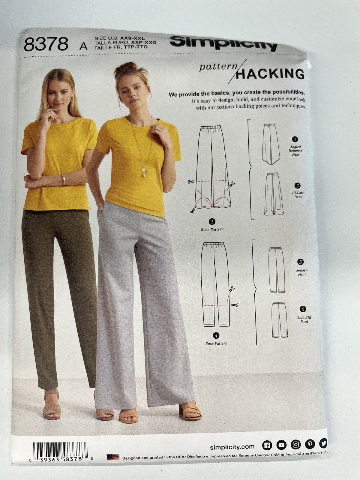 Simplicity Sewing 8378 Misses Knit Pants w/ Design Pattern Hacking Size ...