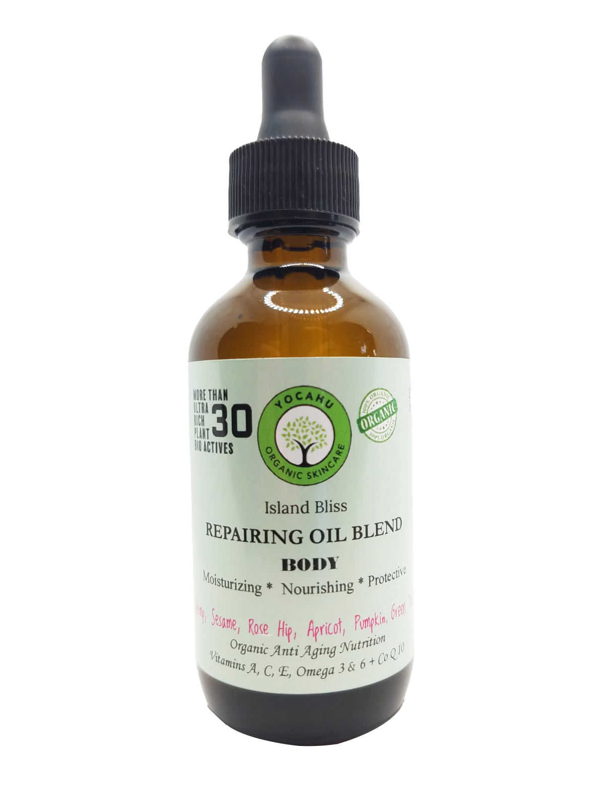 Organic ISLAND BLISS Repairing Body Oil 40 actives / Aceite Reparador ...