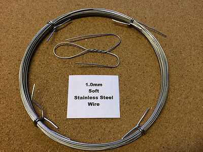 1mm x 10m 19 SWG SOFT Annealed Stainless Steel Wire Locking Safety ...