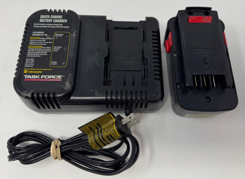 Task Force #29063 18V Fast Quick-Charge 1-1.5 Hr Charger W 18v Battery ...