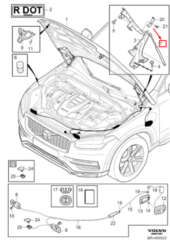 VOLVO XC90 2021 HOOD SUPPORT 32318592 for sale online | eBay