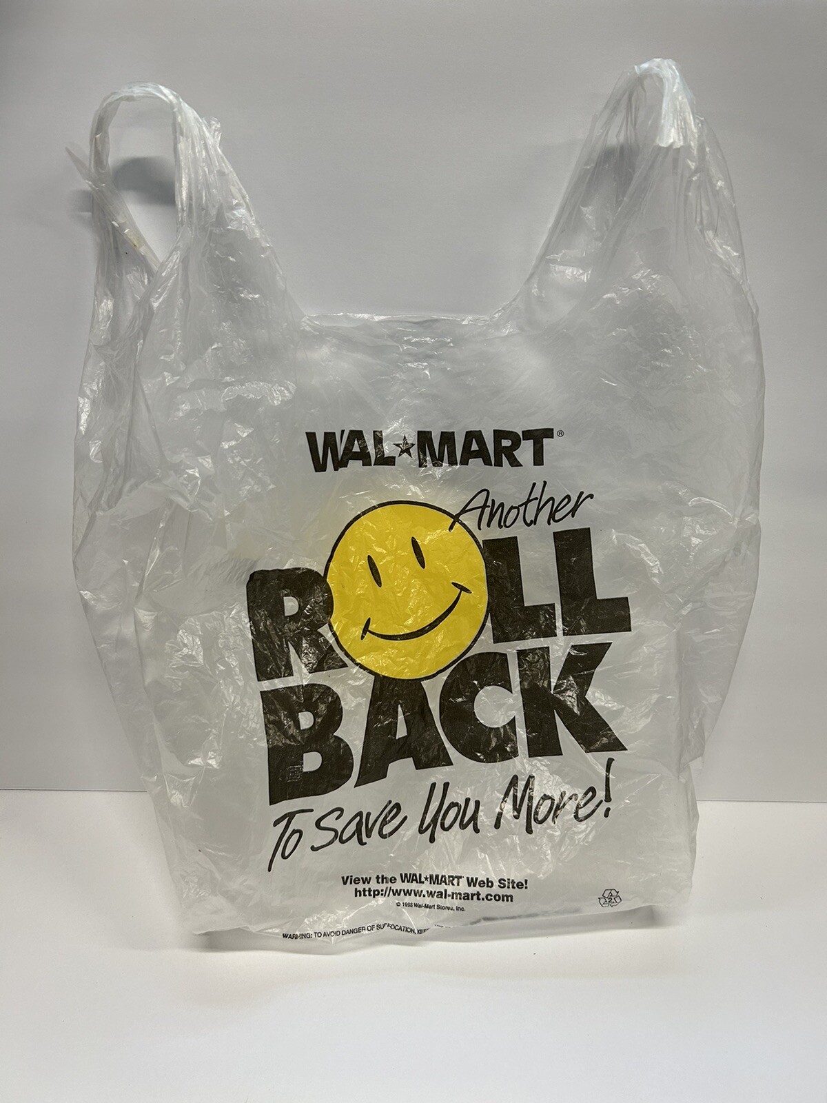 2 Walmart Year VTG 2000 Y2K Clear Plastic Store Bag Rollback Prices 22 ...