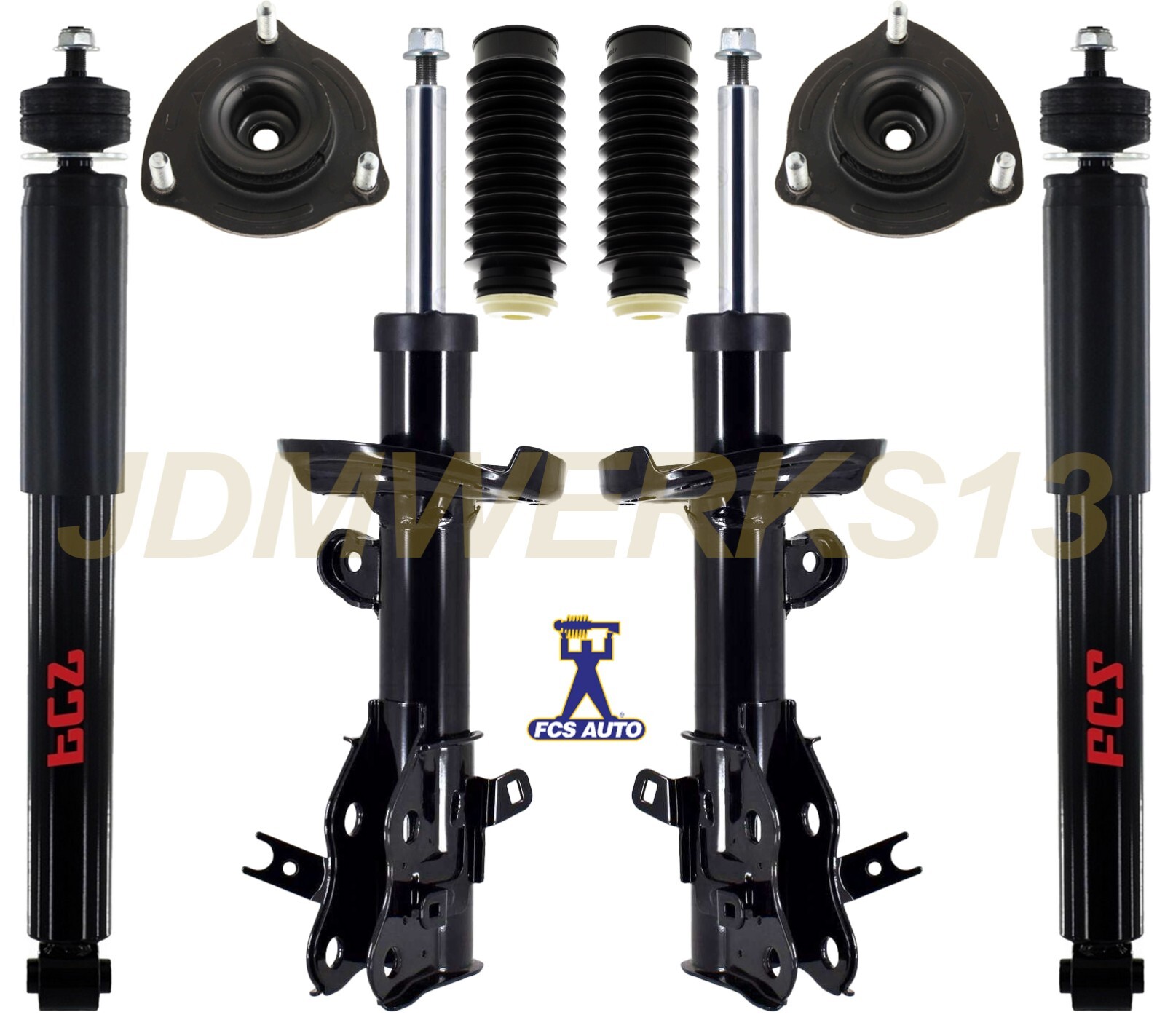FCS 4 SHOCKS STRUTS STRUT MOUNTS & BOOTS KIT for HONDA CR-Z CRZ 2011 11 ...