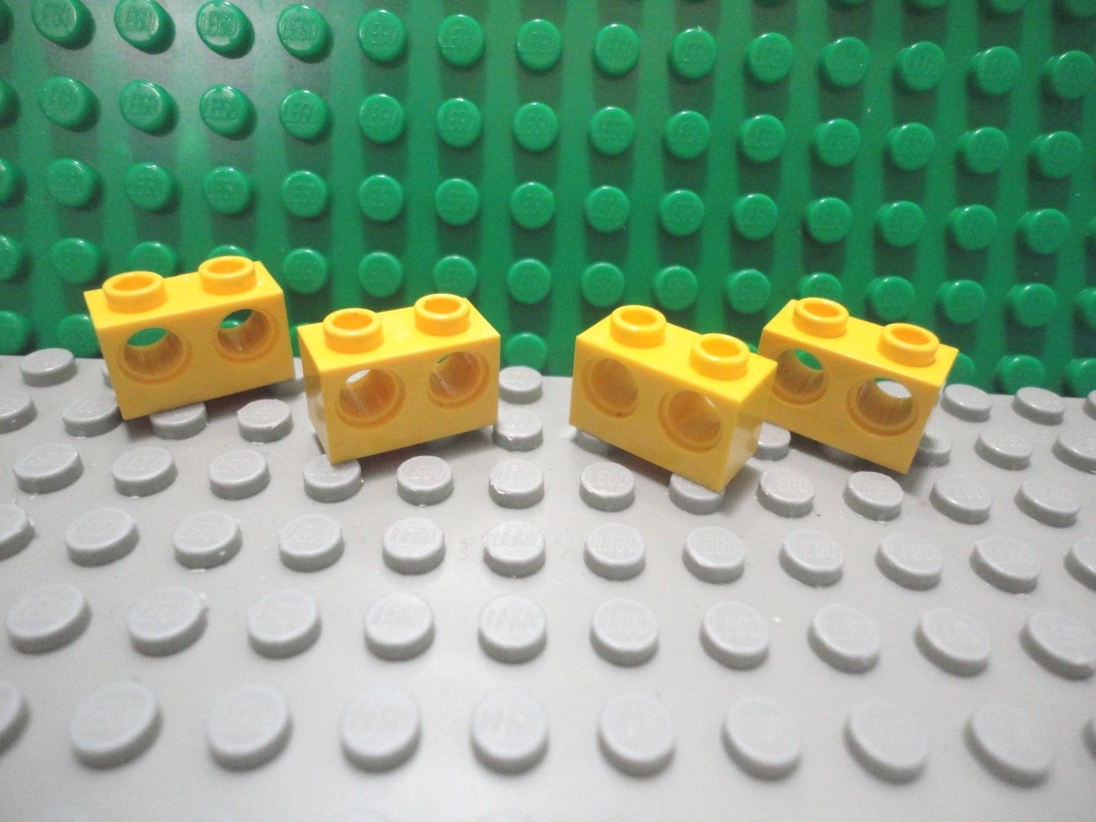 Lego 4 Yellow technic 1x2 beam brick with 2 pin hole NEW | eBay
