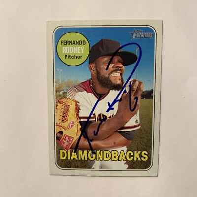 Fernando Rodney Autographed 2018 Topps Heritage Arizona Diamondbacks ...