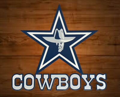 Dallas Cowboys Script And Star With Cowboy Image | eBay