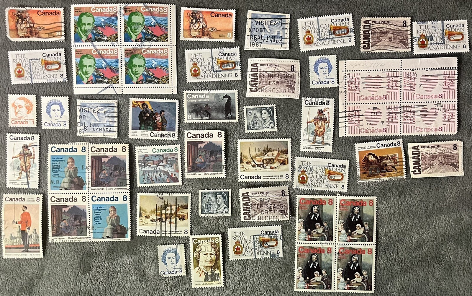 Vintage Lot Of Canada Stamps 8 Cent Stamps | eBay