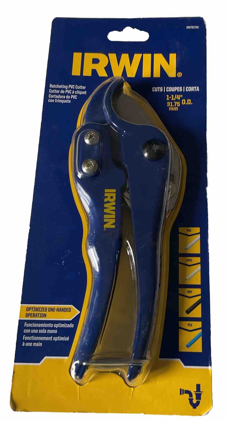 New Tool Irwin Ratcheting PVC Cutter Cuts Up 1-1/4 OD. 31.75 One Handed ...