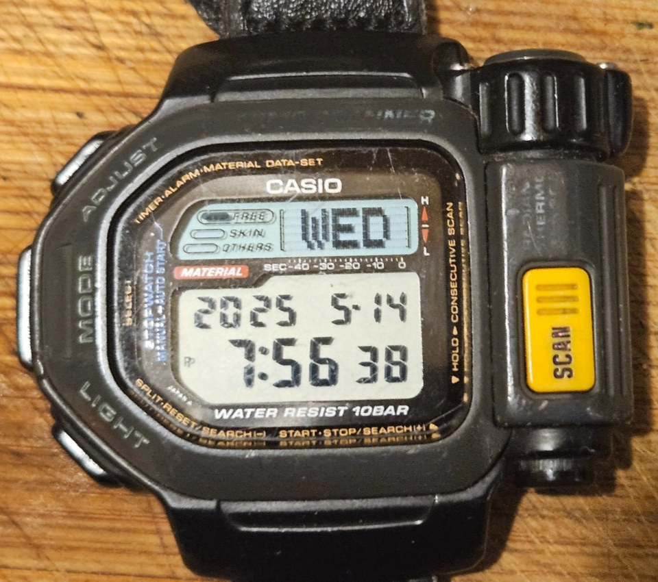 Boxed Casio TSR-100 Thermo Scanner Watch Module 1190 Alarm Chrono ...