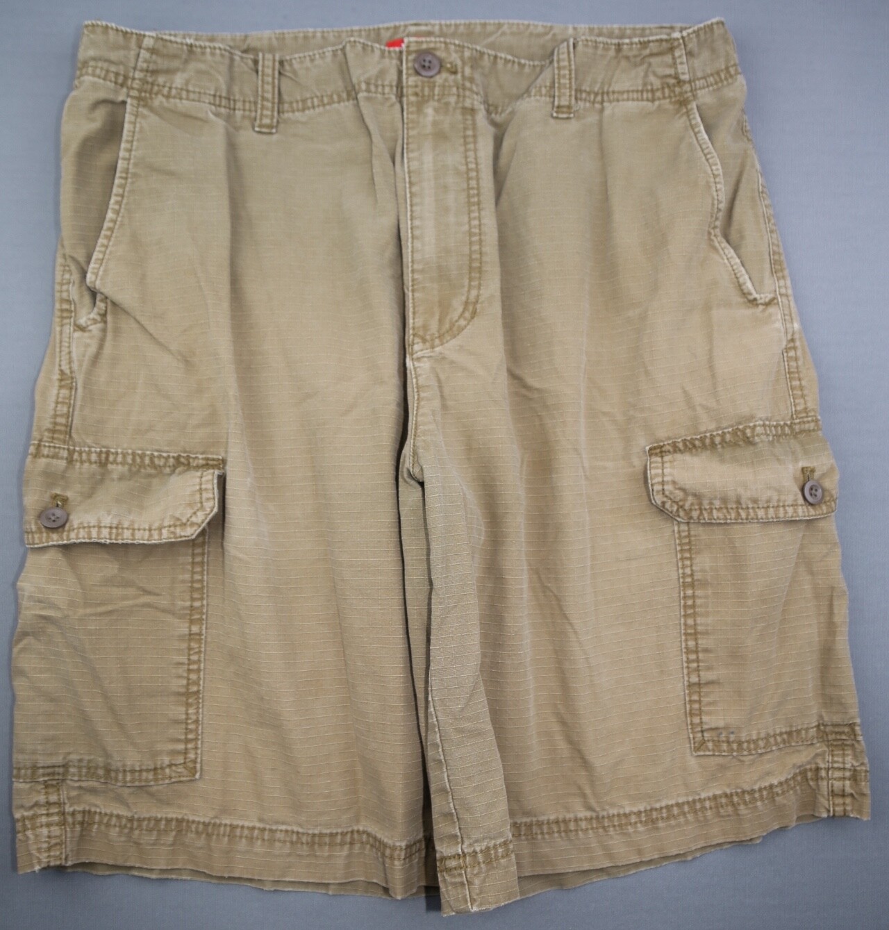 Men's IZOD Ripstop Cargo Shorts Brown 100% Cotton Siz… - Gem