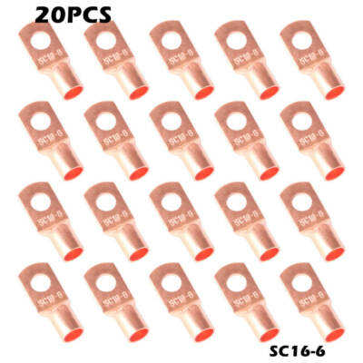 20Pcs SC16-6 Ring Terminal Lug SC Battery Wire Connectors Bare Copper ...