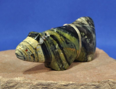 Zuni Fetish: Salt River, AZ Serpentine Mountain Lion by Leland Boone | eBay