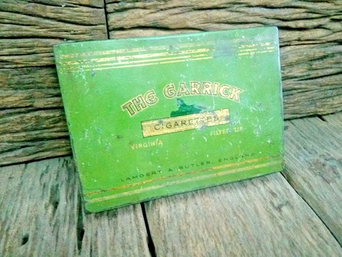 OLD VINTAGE THE GARRICK CIGARETTES-LAMBERT & BUTLER LITHO TIN BOX ...