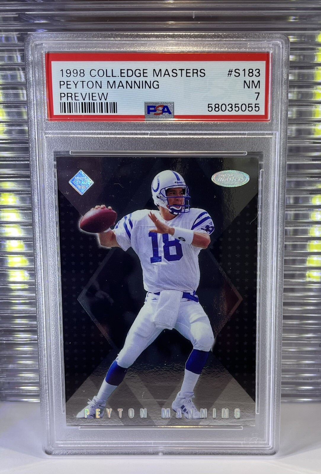 1998 Collectors Edge Masters Preview Peyton Manning RC #S183 - PSA 7 📈 ...