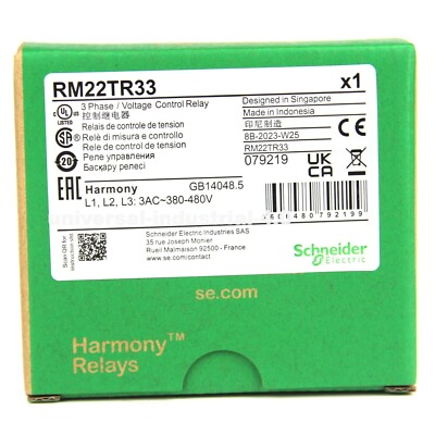 New In Box SCHNEIDER RM22TR33 Voltage Control Relay | eBay