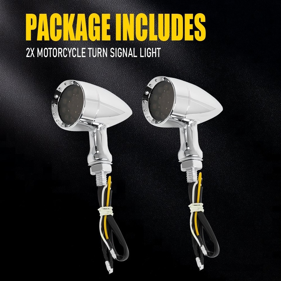 Motorcycle 4X LED Turn Signal White Amber Light For Harley XL Sportster ...