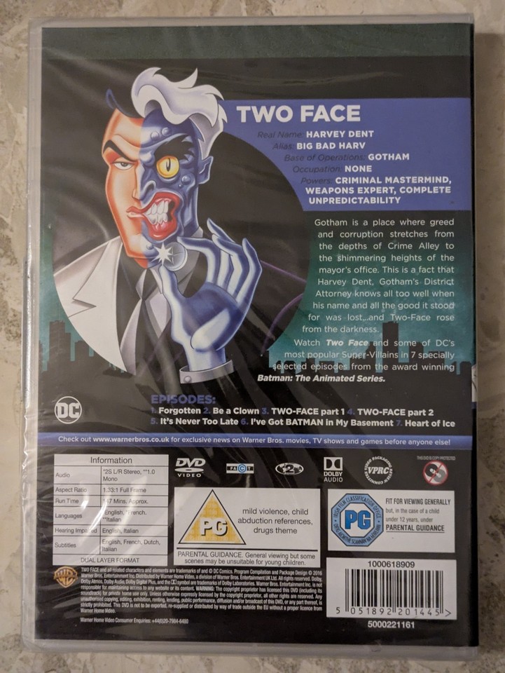 DC Super Villains Two Face - Batman Animated Series (DVD) *NEW&SEALED ...