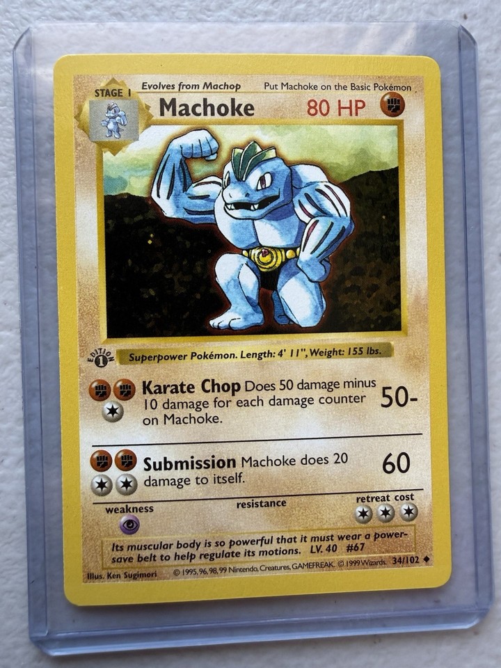 Pokemon Base Set Shadowless 1st Edition Machop Machoke Machamp Lot ...