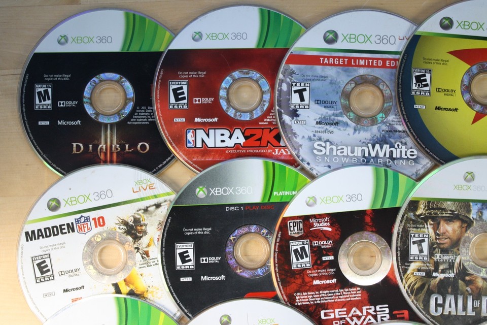Lot of 25 Loose Xbox 360 Disc Only Video Games Scratched Untested As-Is ...