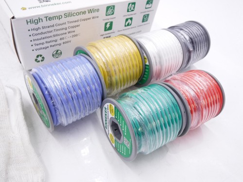 6 Pack BINNEKER 7 M 12 AWG Silicone Wire Kit Red Black White Blue Green Yellow | eBay