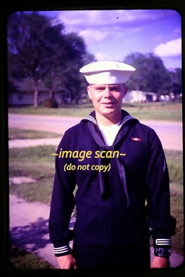 Closeup of Young Navy Man in Uniform in 1969, Original Slide f22a | eBay