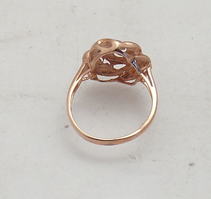 Size 7 Technibond Openwork Rosebud Lace Band Ring 14K Rose Gold Plated ...