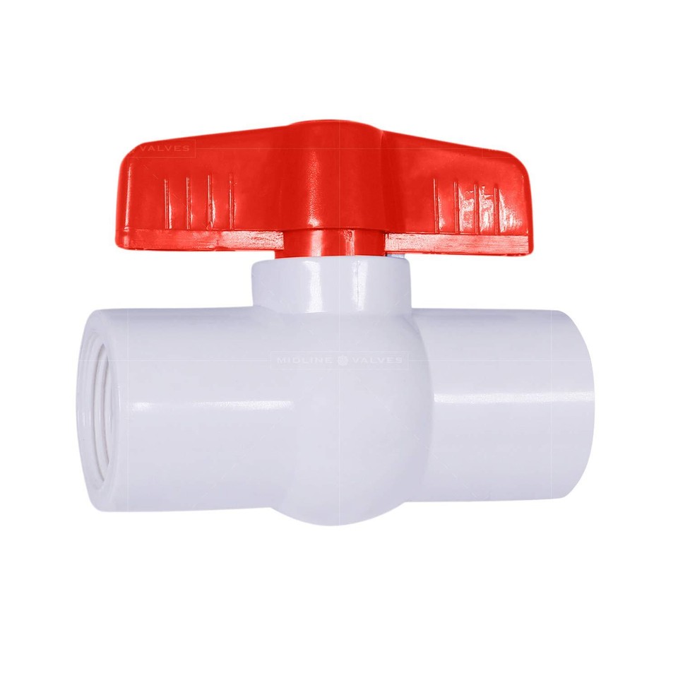 PVC Ball Valve Red Handle Water Shut-Off 2 in. FIP Plastic (482U200 ...