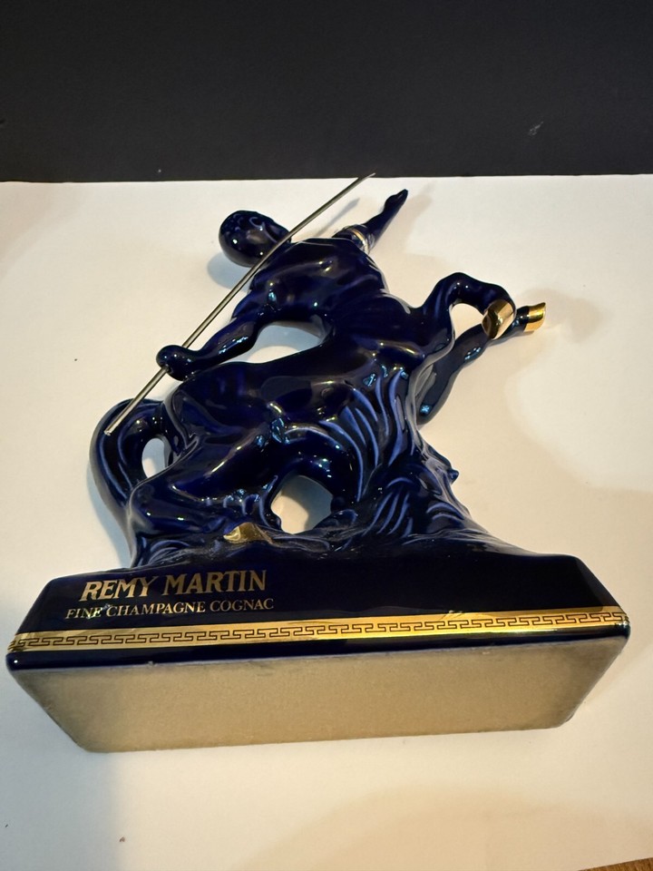 Remy Martin Fine Champagne Cognac Bottle Centaur Figure Blue Limoges ...