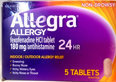 Allegra 24 Hour Allergy Relief Tablets, 5 Ct Travel size | eBay