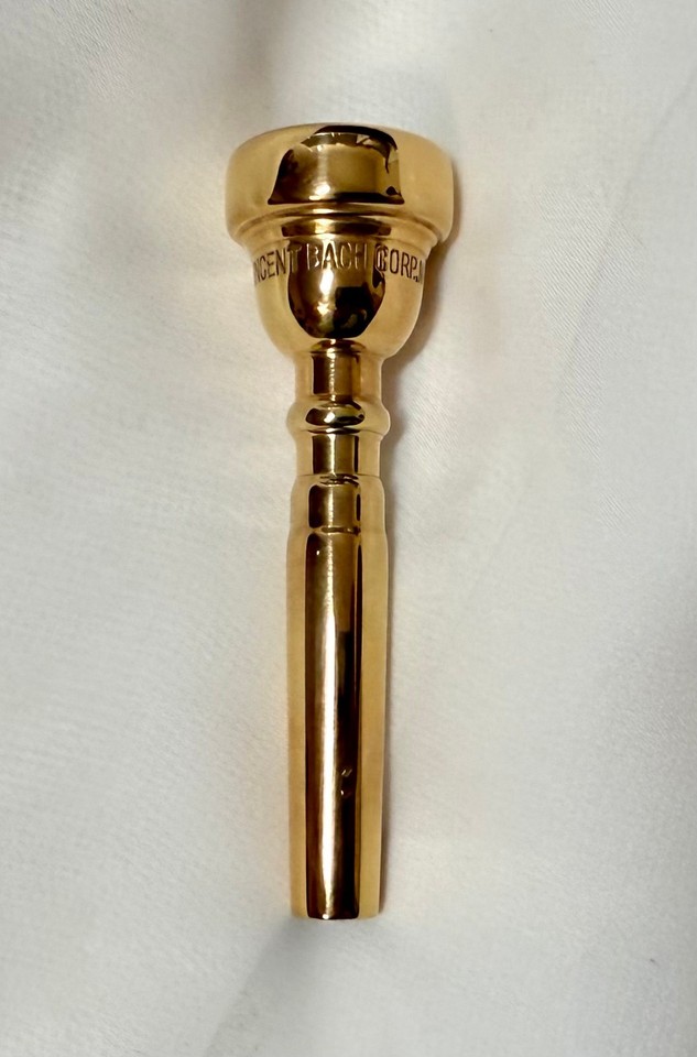 BACH NEW YORK 10 1/2C Trumpet mthp 27 throat GOLD PLATE rare tall ...