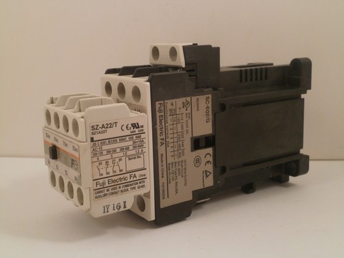 FUJI MAGNETIC CONTACTOR SC-E02/G W/ 24 VOLT COIL & AUX CONTACT SZ-A22/T ...