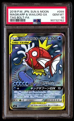 PSA 10 Gem Mint Magikarp & Wailord GX 099/095 Tag Bolt FA 2018 Japanese Graded | eBay