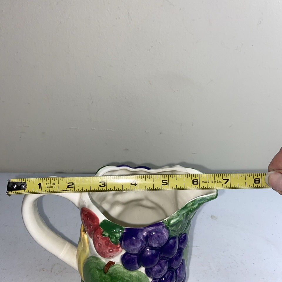 Otagiri Fruit Basket Hand Painted Pitcher 6” Made In Japan Farmhouse ...