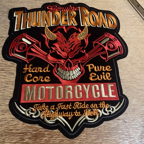 LARGE "THUNDER" ROAD EMBROIDERED Motorcycle BIKER BACK PATCH MC | eBay