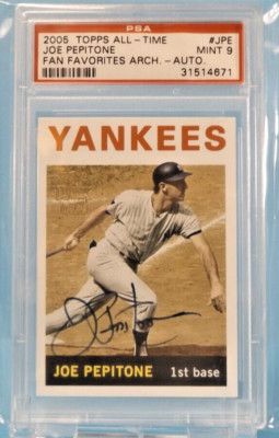 2005 Topps #JPE - JOE PEPITONE Autographed - New York Yankees - PSA 9 ...