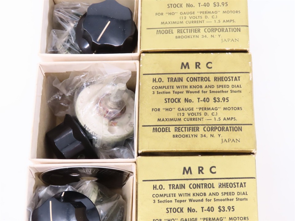 LOT of 3 MRC T-40 Train Control Rheostats w/ Knob & Speed Dial | eBay