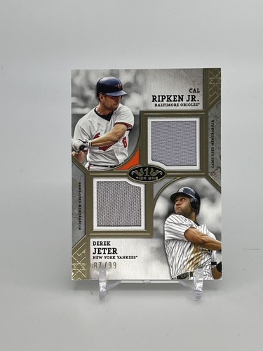 2024 Topps Tier One Cal Ripken Jr. / Derek Jeter /99 Dual Jersey #DPR ...