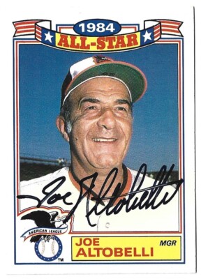 1985 TOPPS JOE ALTOBELLI BALTIMORE ORIOLES ON CARD AUTOGRAPH SIGNED ...